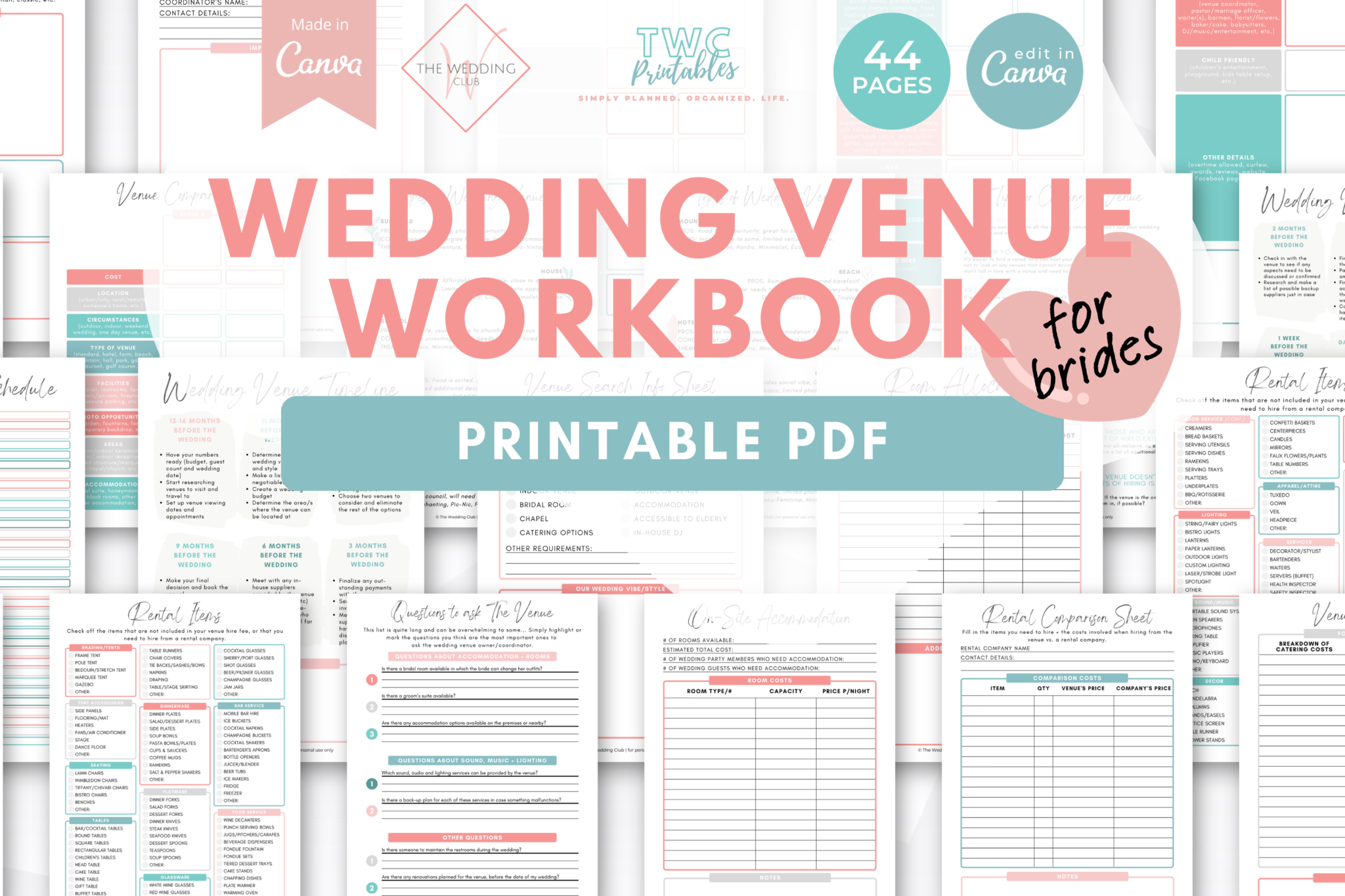 Printable Wedding Venue Workbook (for Brides) - The Wedding Club