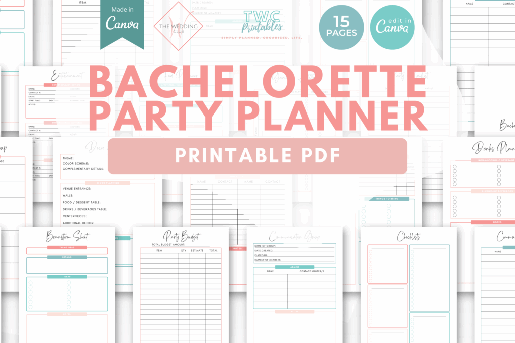 Bachelorette Party Planner (printable) – The Wedding Club