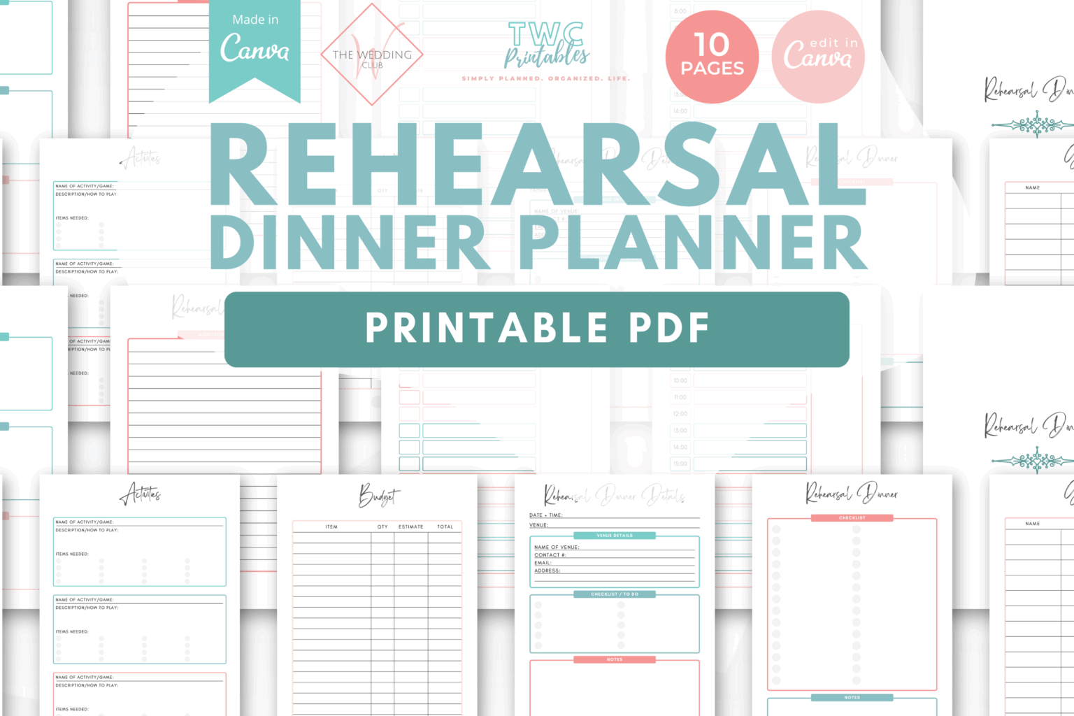 Rehearsal Dinner Planner (printable) - The Wedding Club