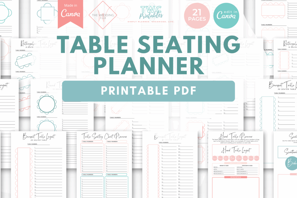Table Seating Planner (printable) – The Wedding Club